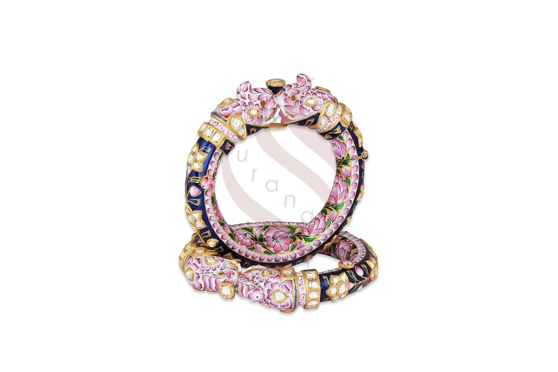 Gulabi Haathi Meenakari Bangle – Suranas Jaipur